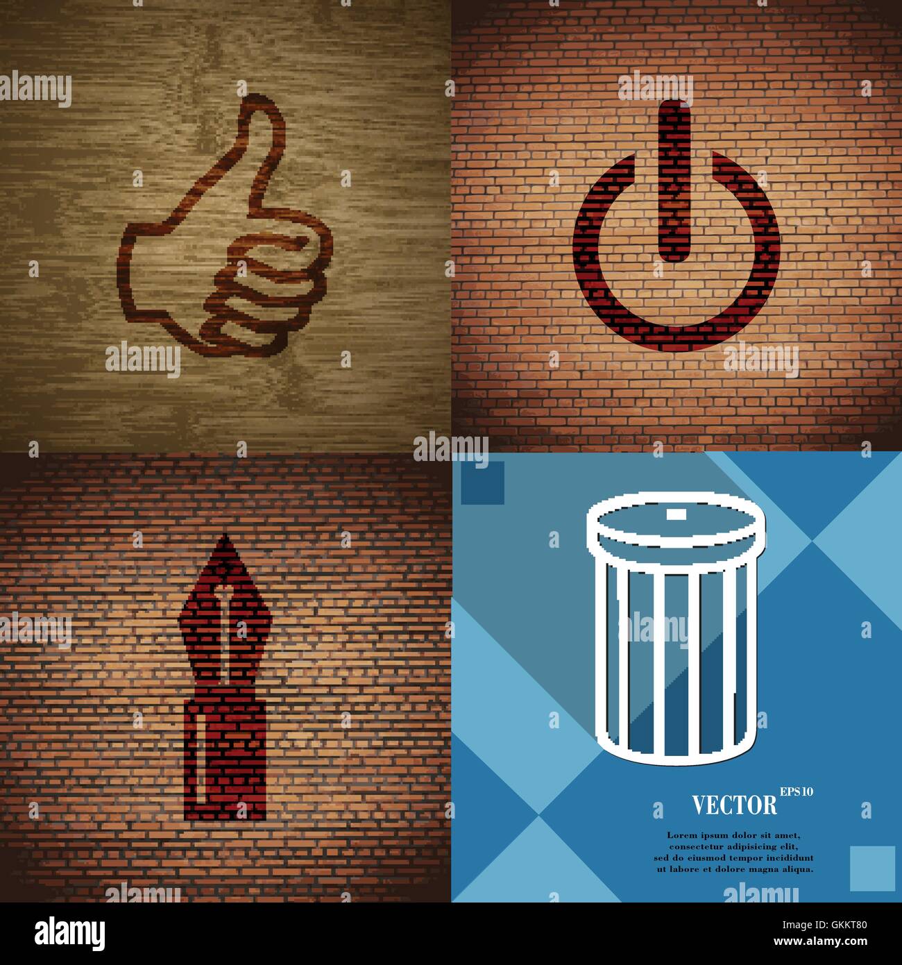 Set of abstract backgrounds with different web icons Stock Vector Image ...