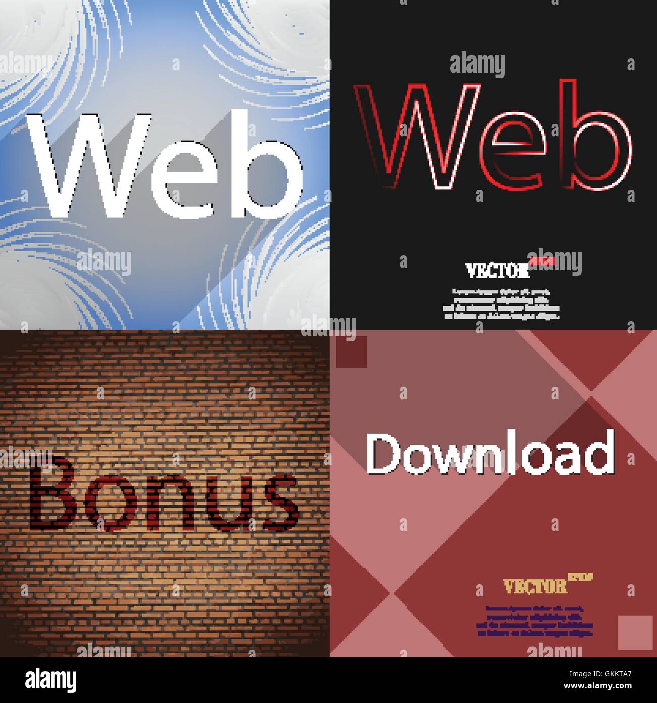 Set of the most popular web design icons on abstract background Stock ...