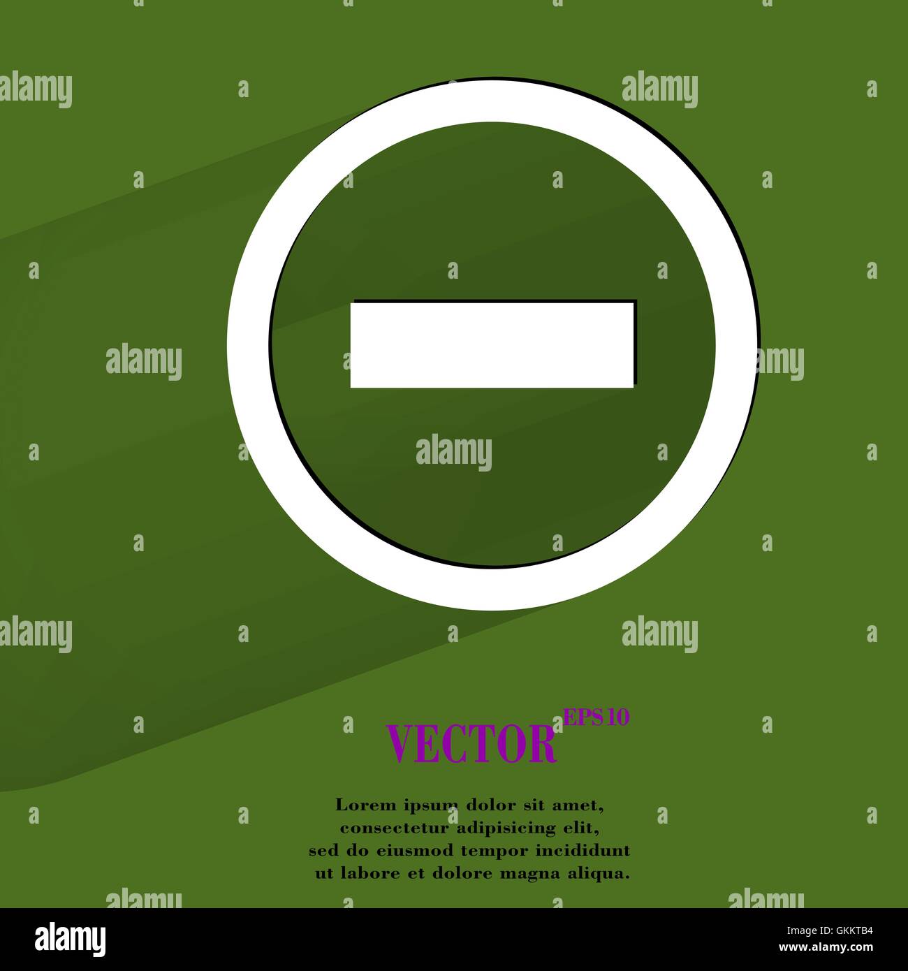 minus. Flat modern web button with long shadow and space for your text ...