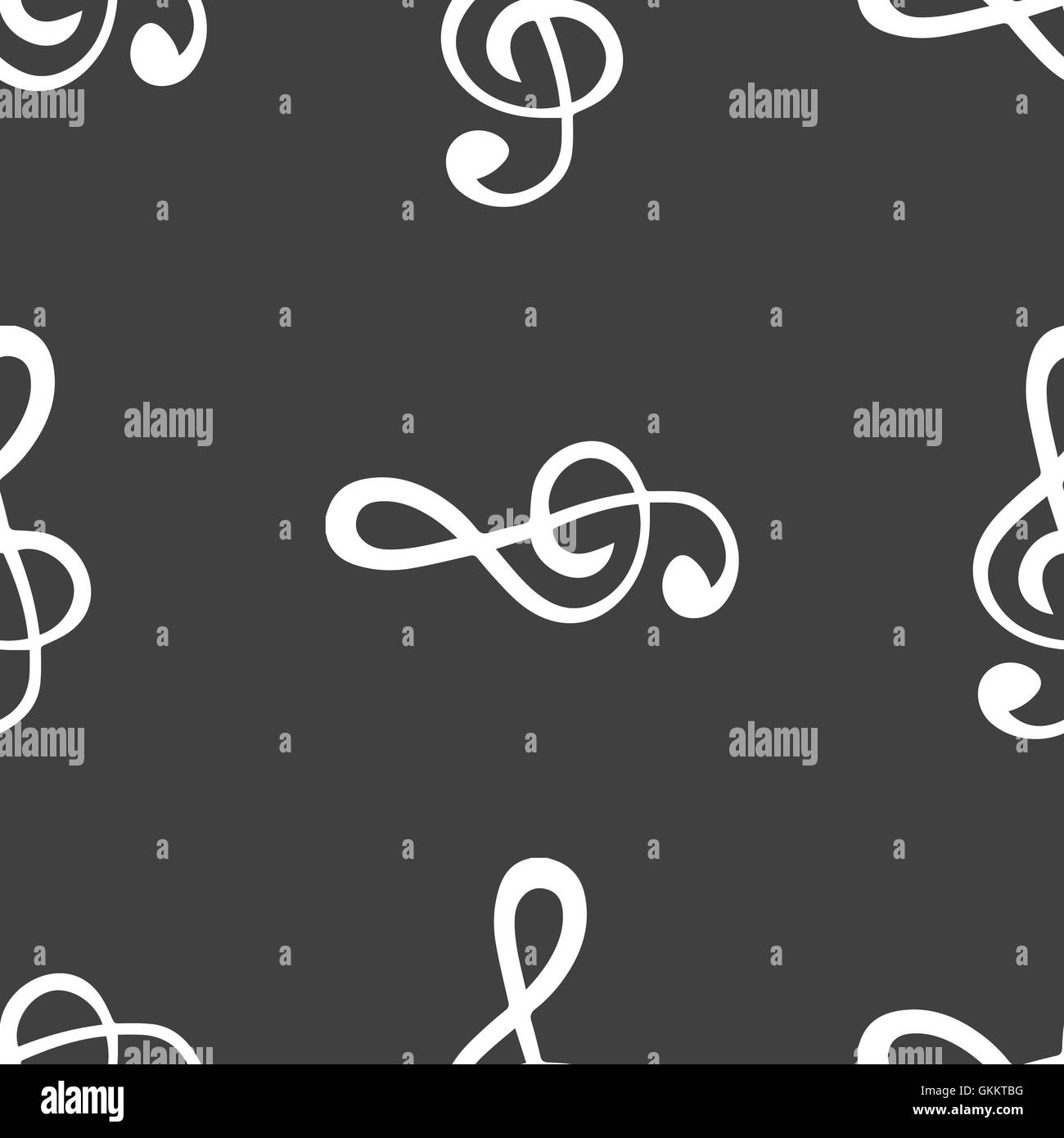 Music elements notes web icon. flat design. Seamless gray pattern Stock ...