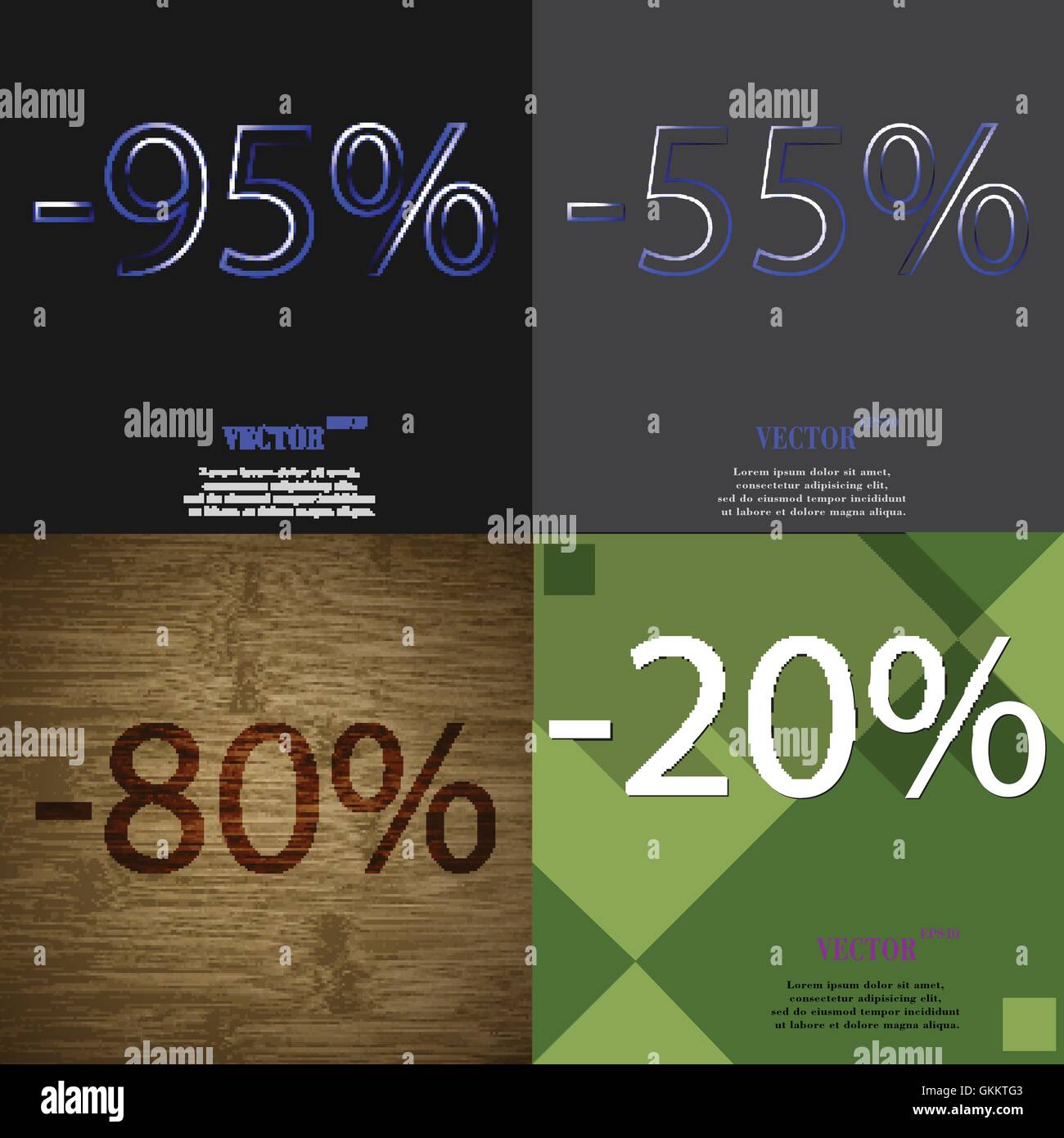 Set of abstract backgrounds and interest discount store. Vector Stock ...