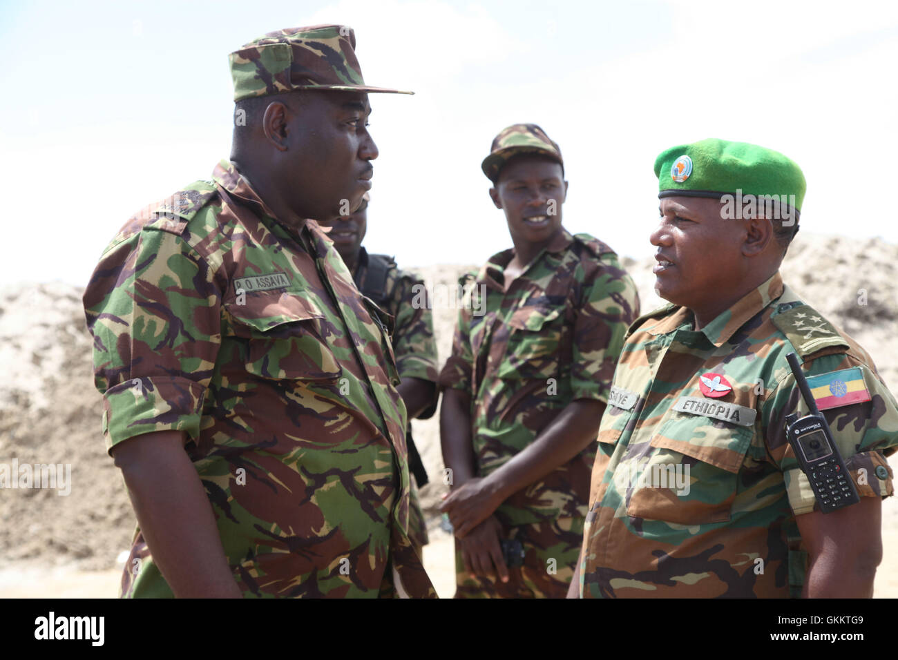 Colonel Regassa Tesfaye, AMISOM ENDF Commander, and Lt. Colonel Petter ...