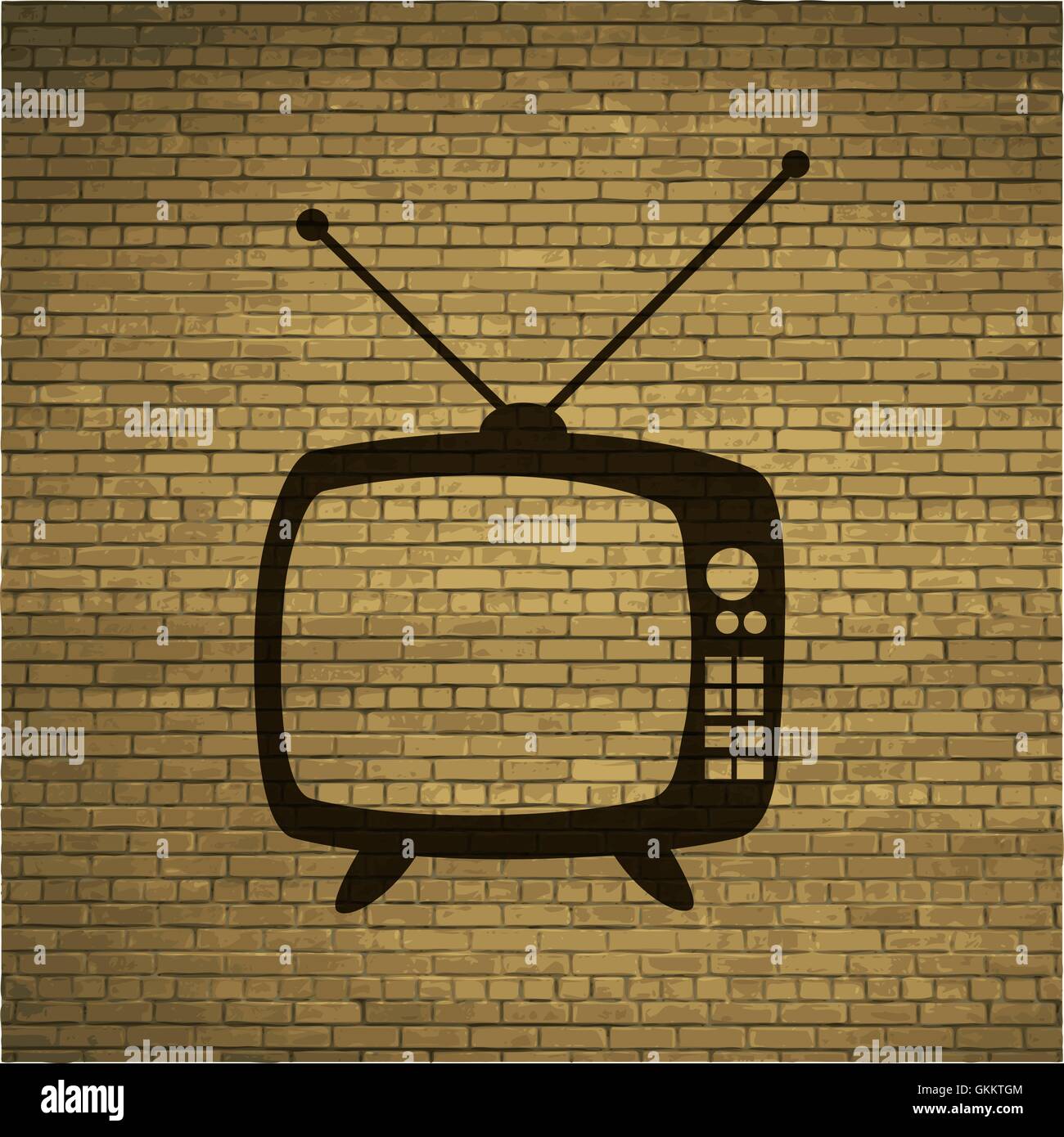 Retro tv. Flat modern web button and space for your text Stock Vector ...