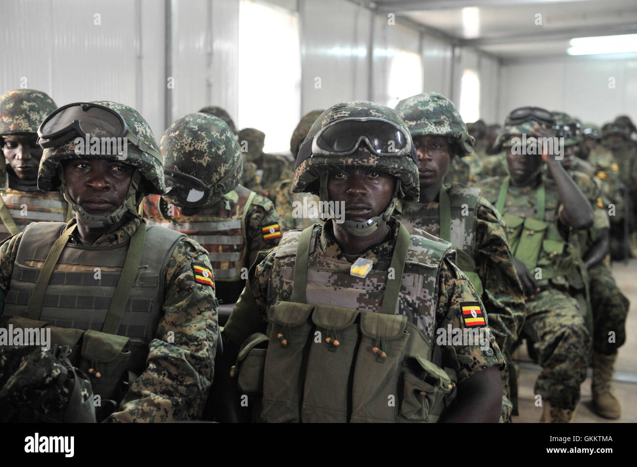 A new battle group of the Ugandan Peoples Defence Force (UPDF) arrives ...