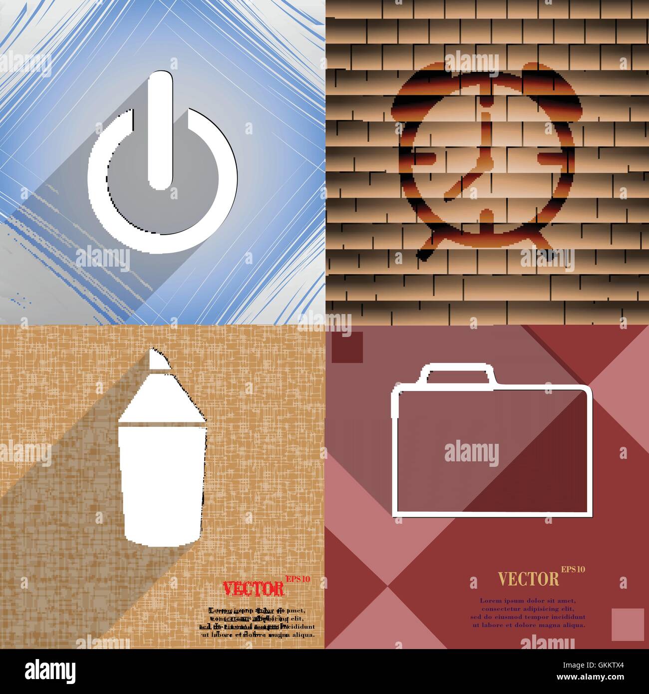 Set of abstract backgrounds with different web icons Stock Vector Image ...