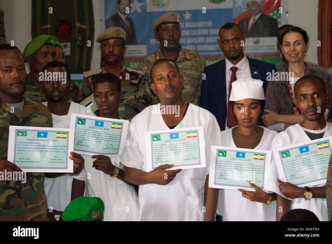 On May 24, Somali National Army (SNA) nurses held up their certificates ...