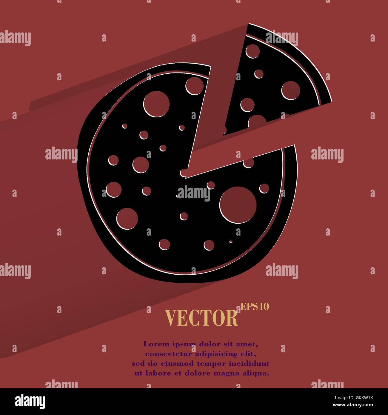 Pizza. Flat modern web button with long shadow and space for your text ...
