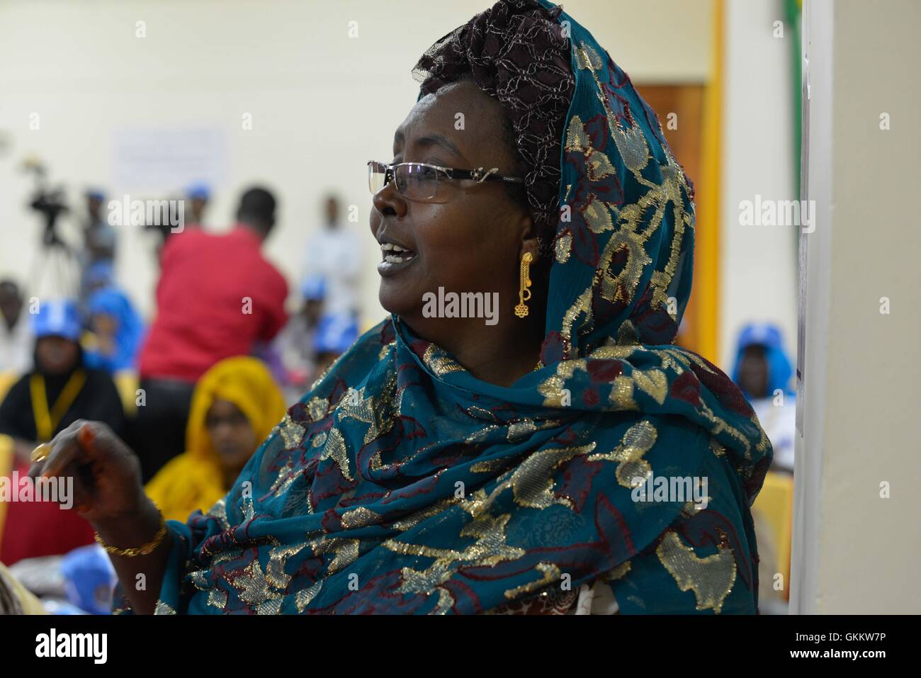 A participant speaks during the Women's Consultative Forum on ...