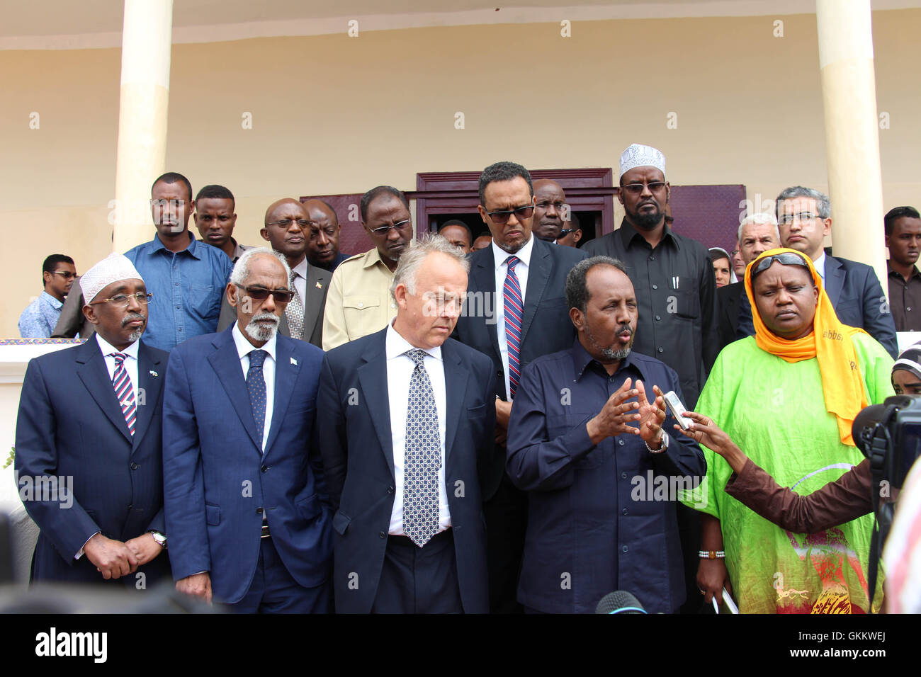 Somali President Hassan Sheikh Mohamud, alongside Michael Keating, the ...