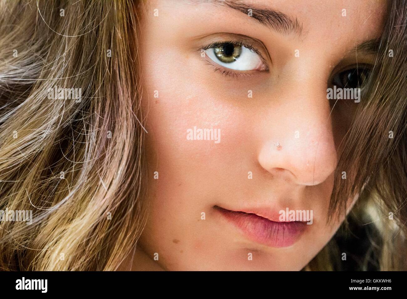 Beautiful girl pouting Stock Photo - Alamy