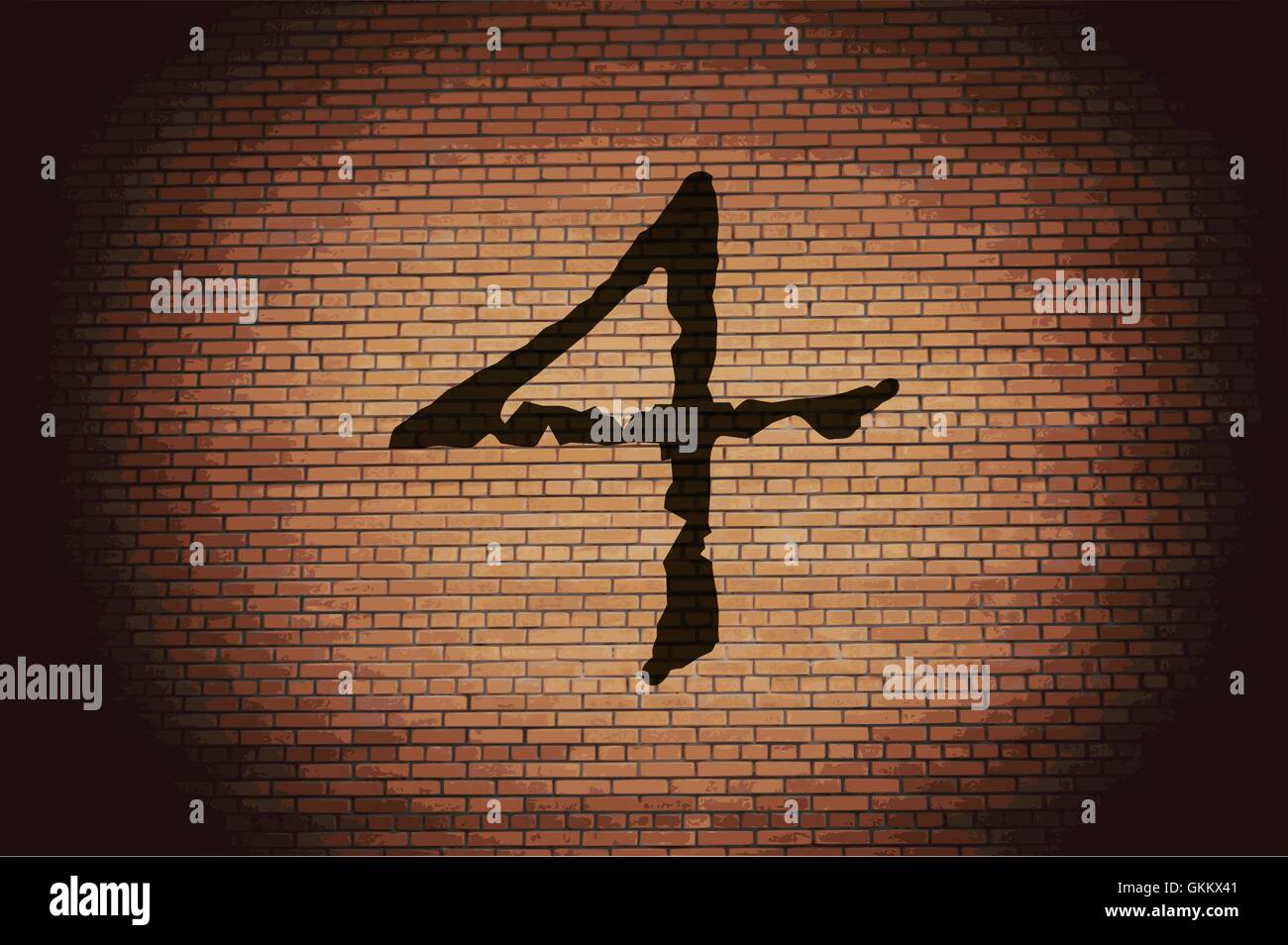 number four icon symbol Flat modern web design with long shadow and ...