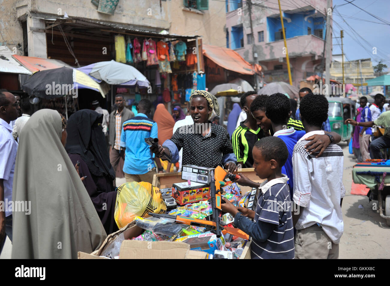 Shoppers in Hamarwayne market in Mogadishu Somalia on July 04, 2016 ...