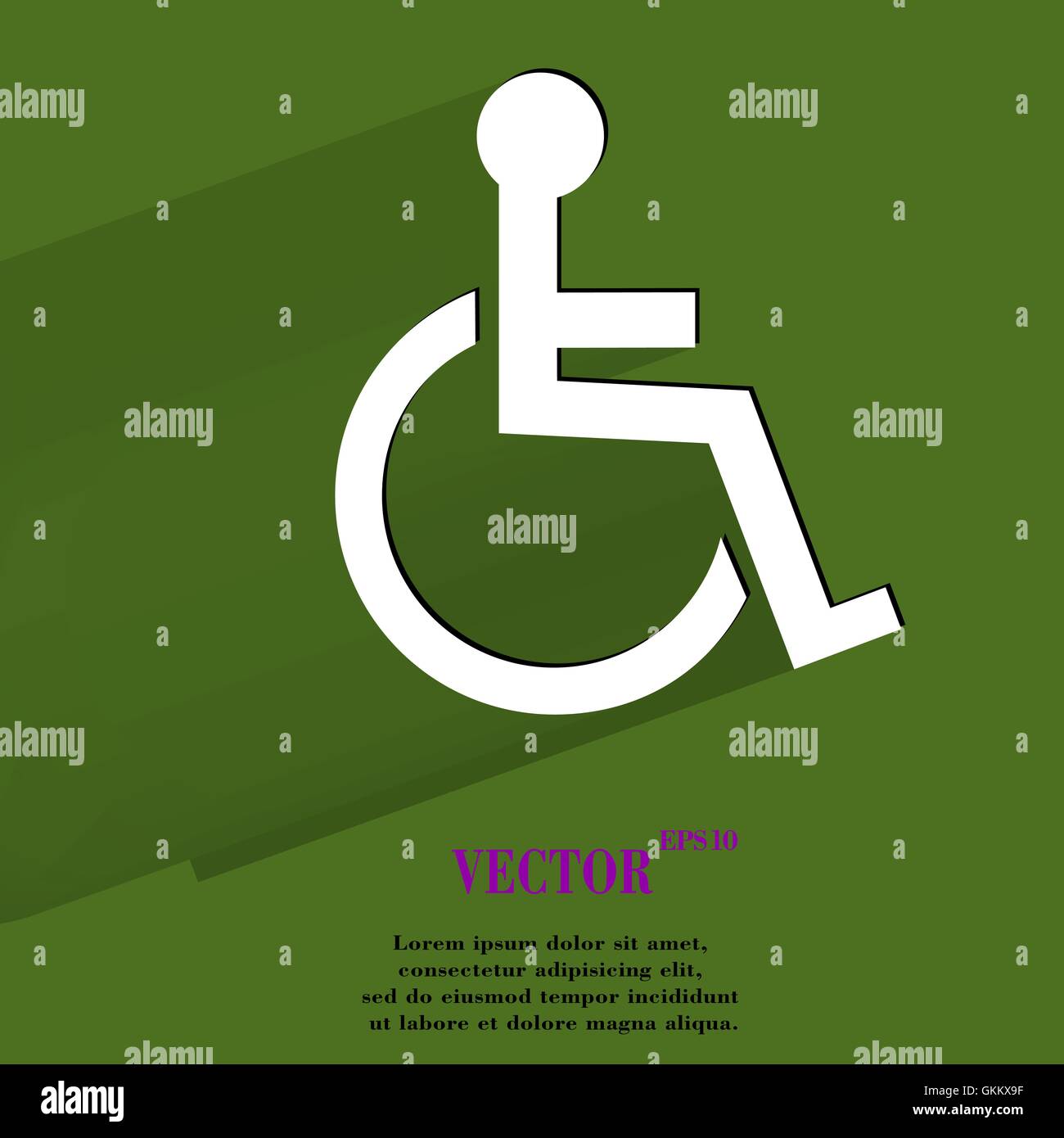 disabled. Flat modern web button with long shadow and space for your ...