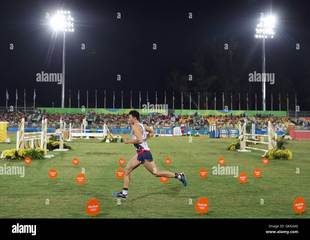 Great Britain's Joseph Choong competes in the modern pentathlon at the ...
