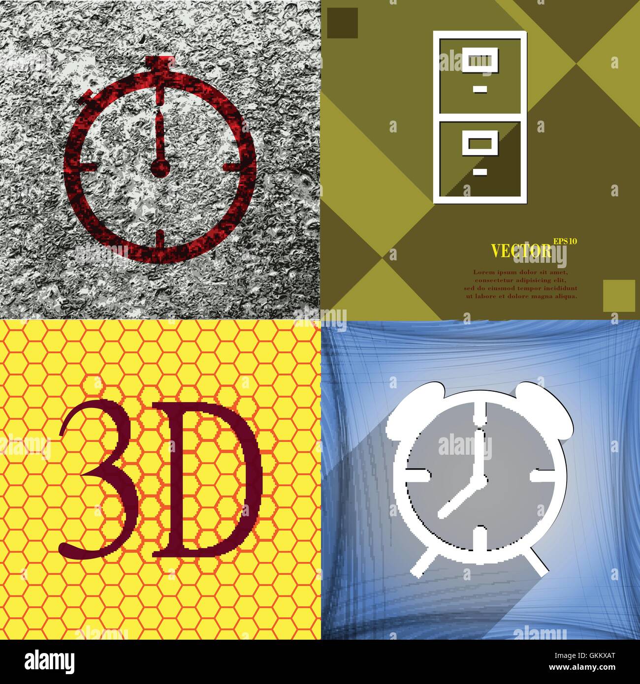 Set of abstract backgrounds with different web icons Stock Vector Image ...