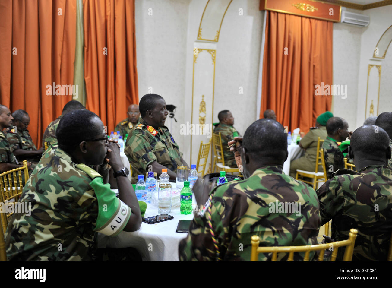 AMISOM senior officers and Somali National Army officials attend a ...