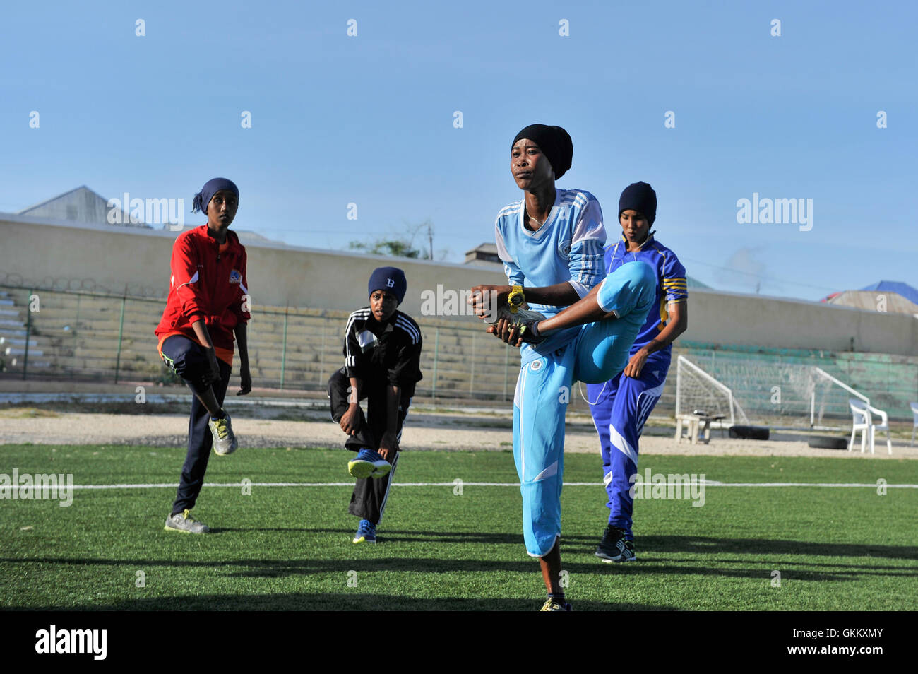 Marian Nuh Muse (front), Somalia's representative at the Rio Olympics ...