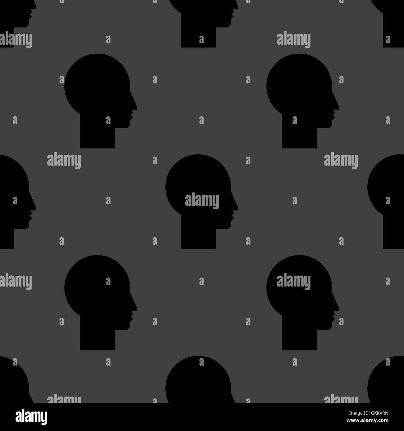 Man silhouette profile picture web icon. flat design. Seamless pattern ...