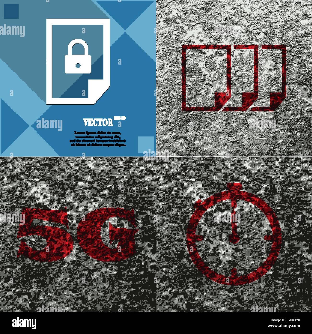 Set of abstract backgrounds with different web icons Stock Vector Image ...
