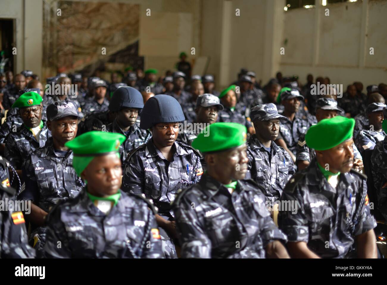 On August 12, 2016, newly deployed Ugandan Formed Police Unit personnel ...