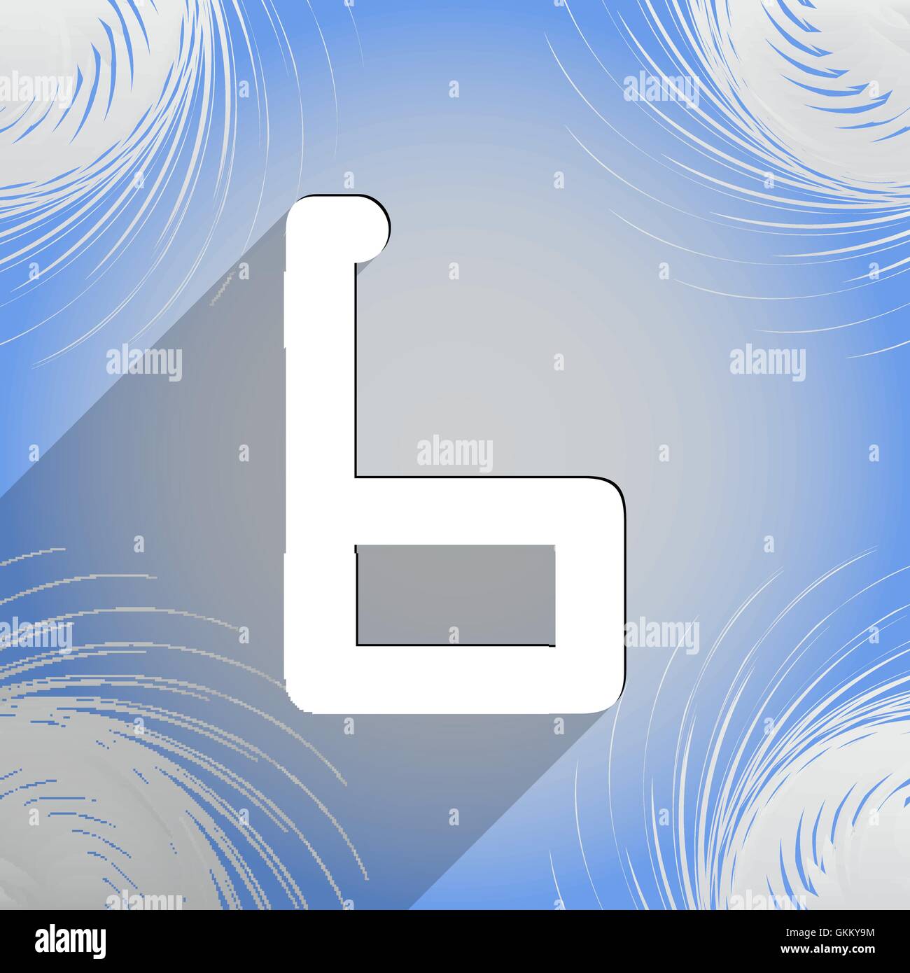 number six icon symbol Flat modern web design with long shadow and ...