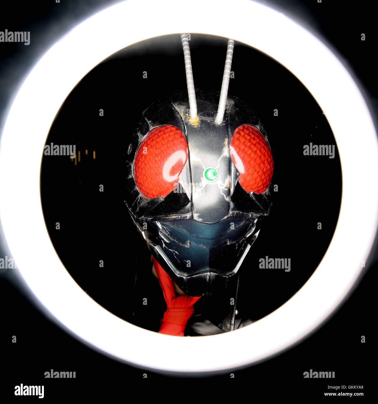 Sydney, Australia. 20th Aug, 2016. A ringflash view of cosplayers seen ...