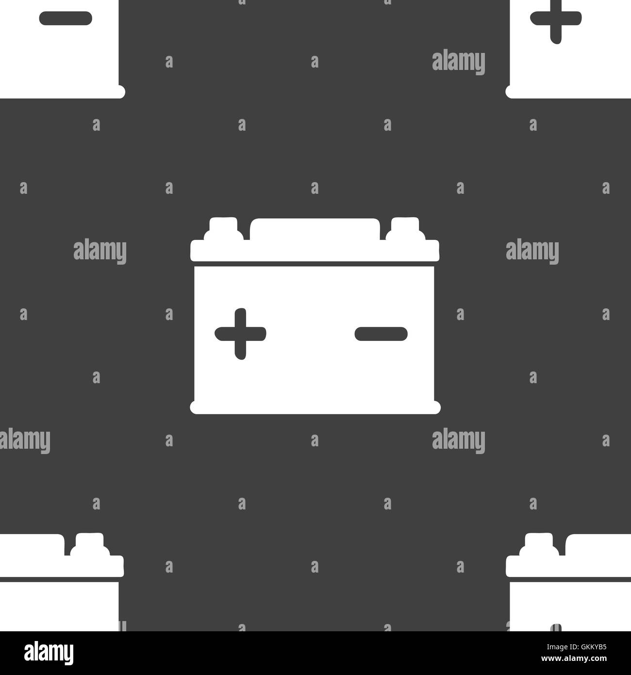 Car battery web icon. flat design. Seamless gray pattern Stock Vector ...