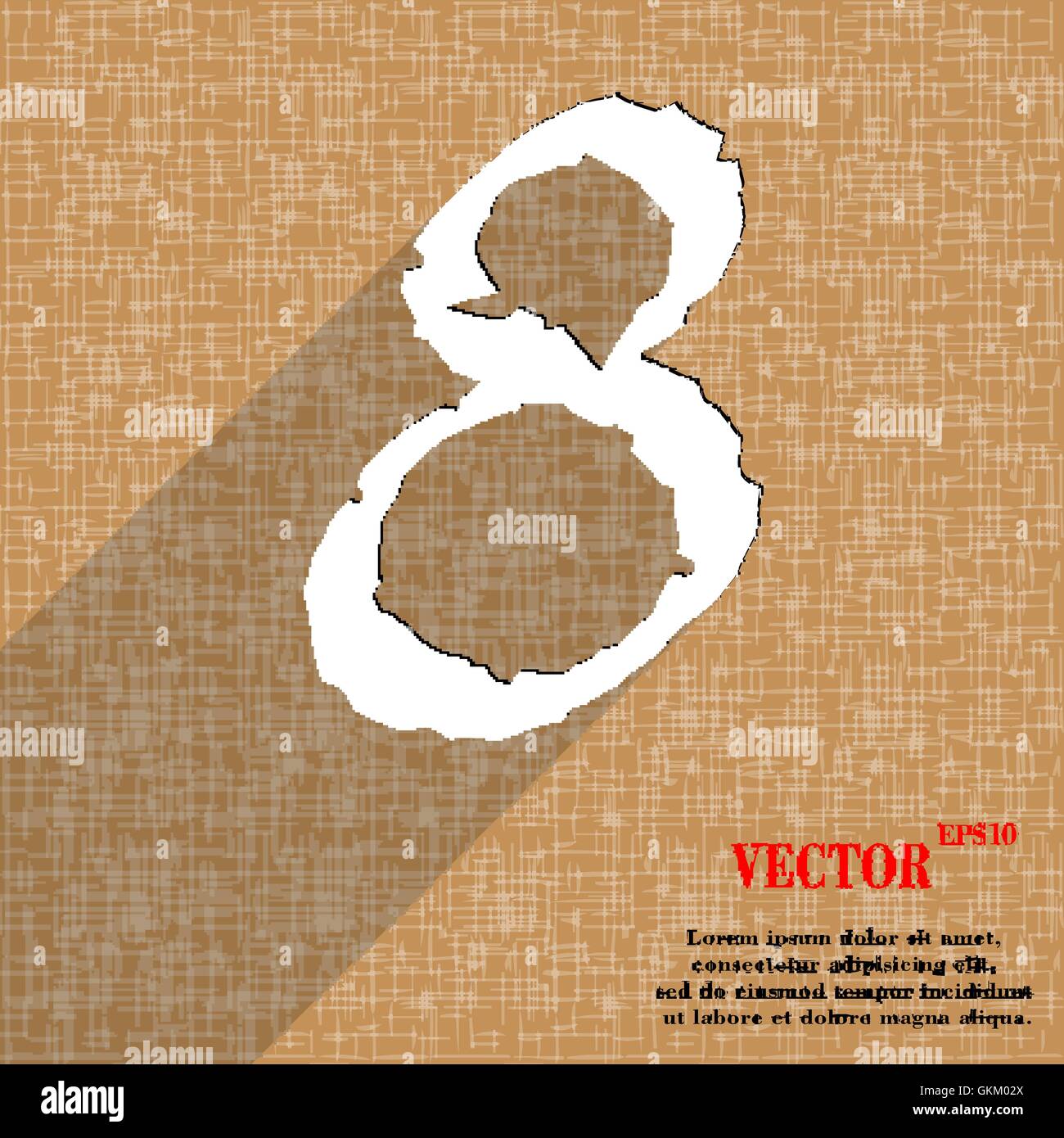 number Eight icon symbol Flat modern web design with long shadow and ...