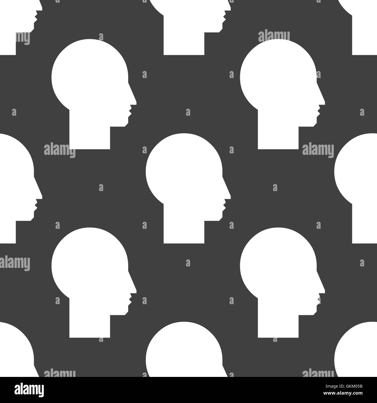Man silhouette profile picture web icon. flat design. Seamless pattern ...