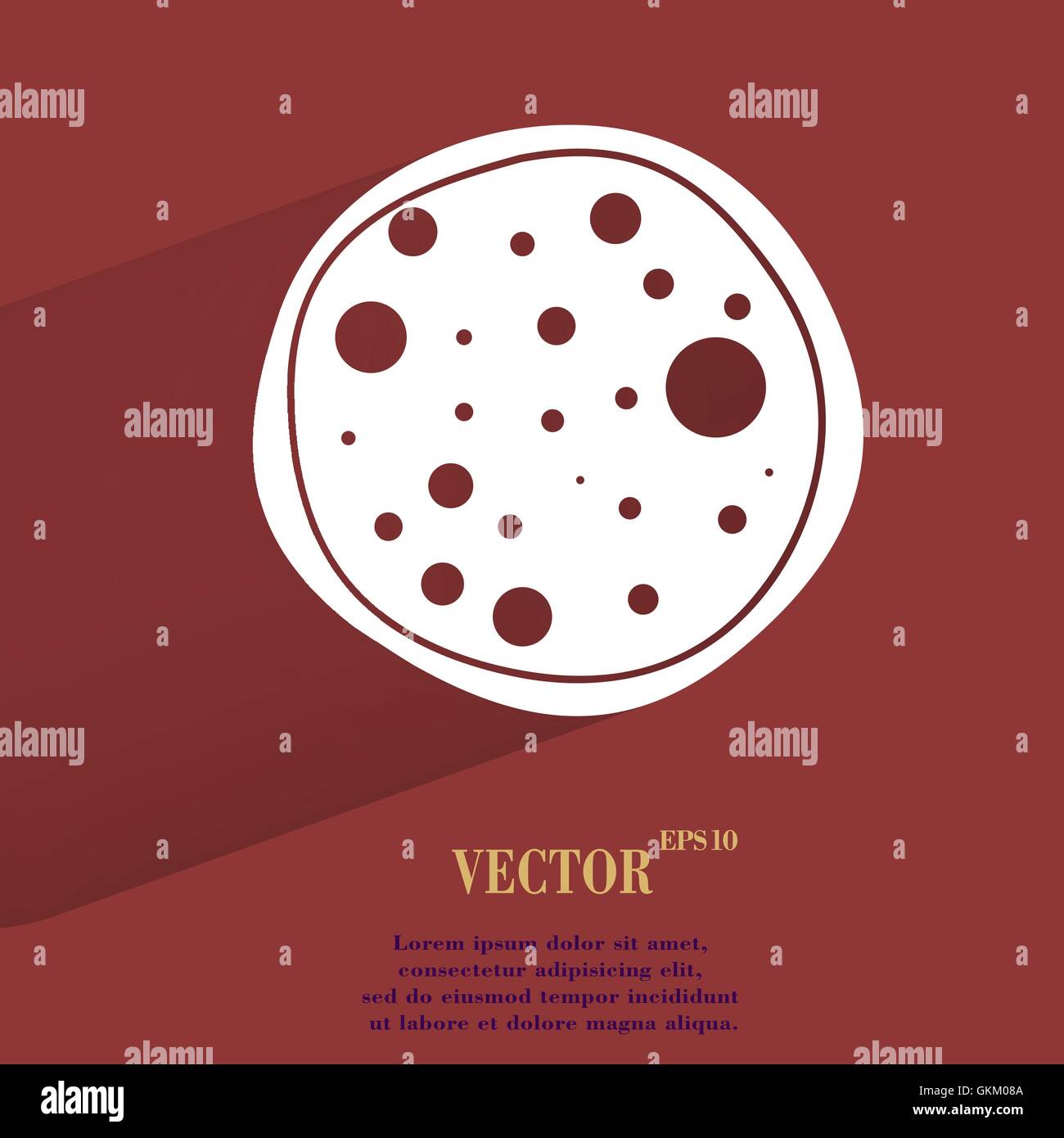 Pizza. Flat modern web button with long shadow and space for your text ...