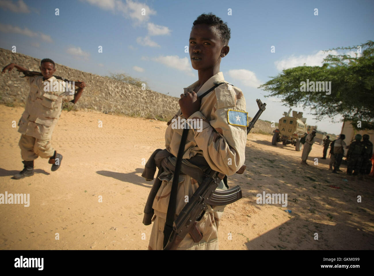 On January 20, a Somali National Army (SNA) soldier stands outside ...