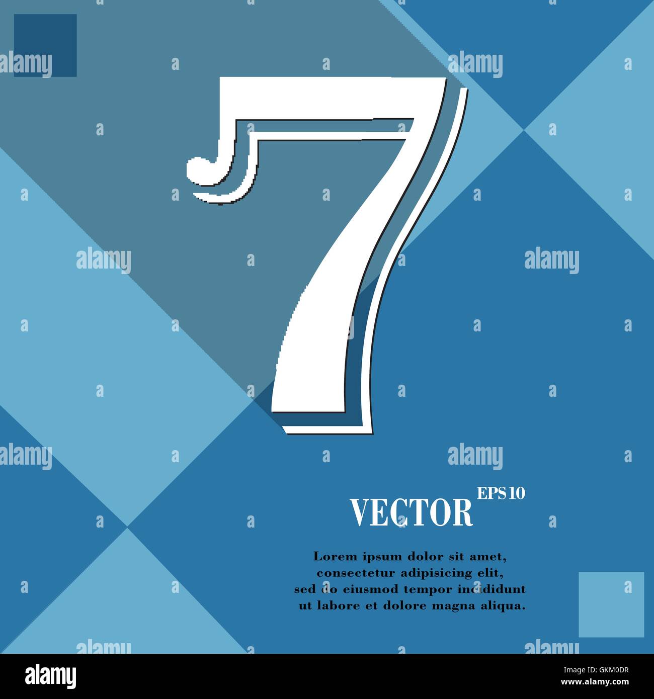 number seven icon symbol Flat modern web design with long shadow and ...