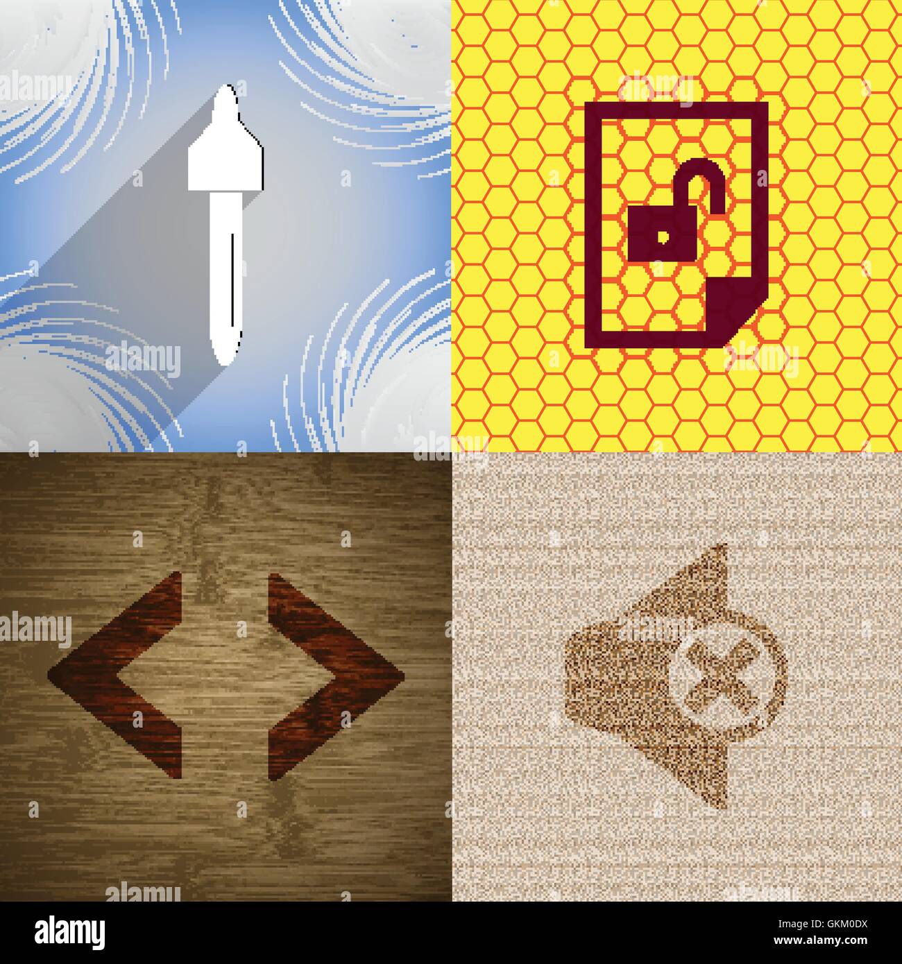 Set of abstract backgrounds with different web icons Stock Vector Image ...