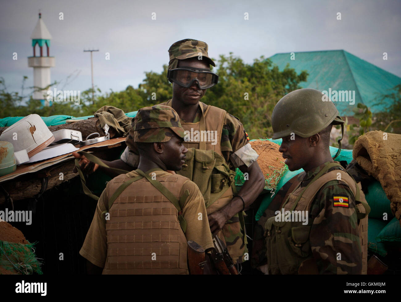 On April 29, 2015, Ugandan soldiers with AMISOM occupied a defensive ...