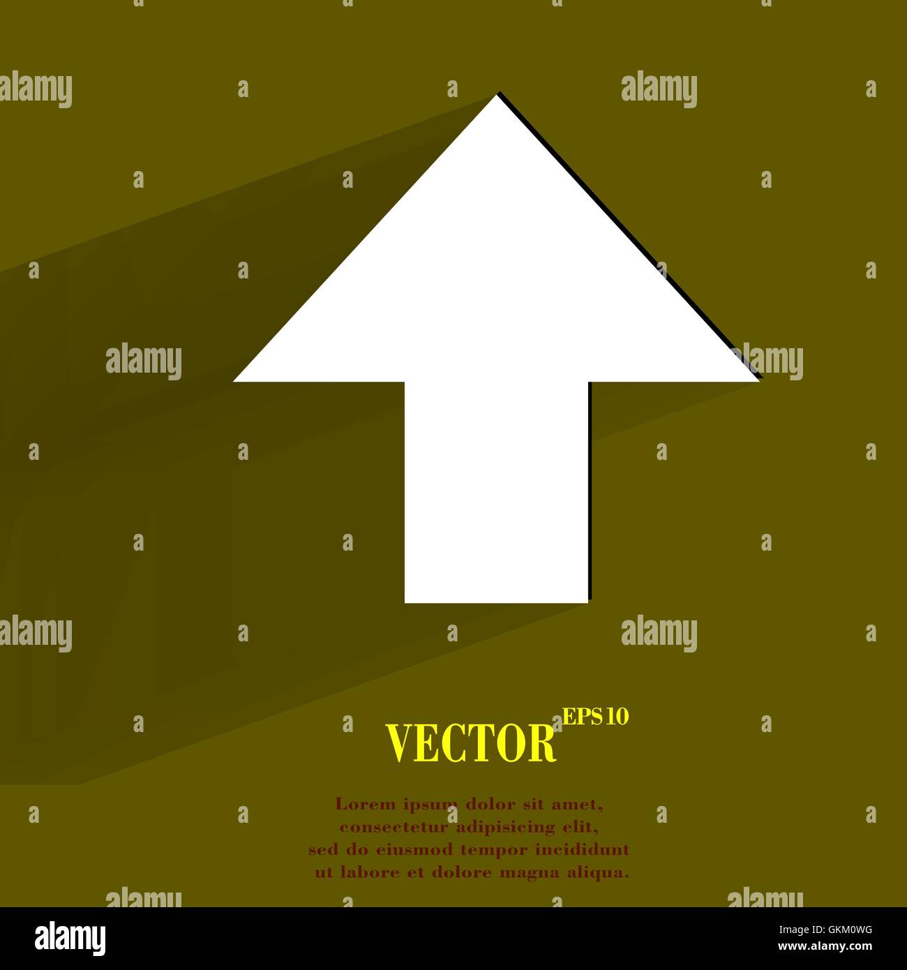 up arrow. Flat modern web button with long shadow and space for your ...