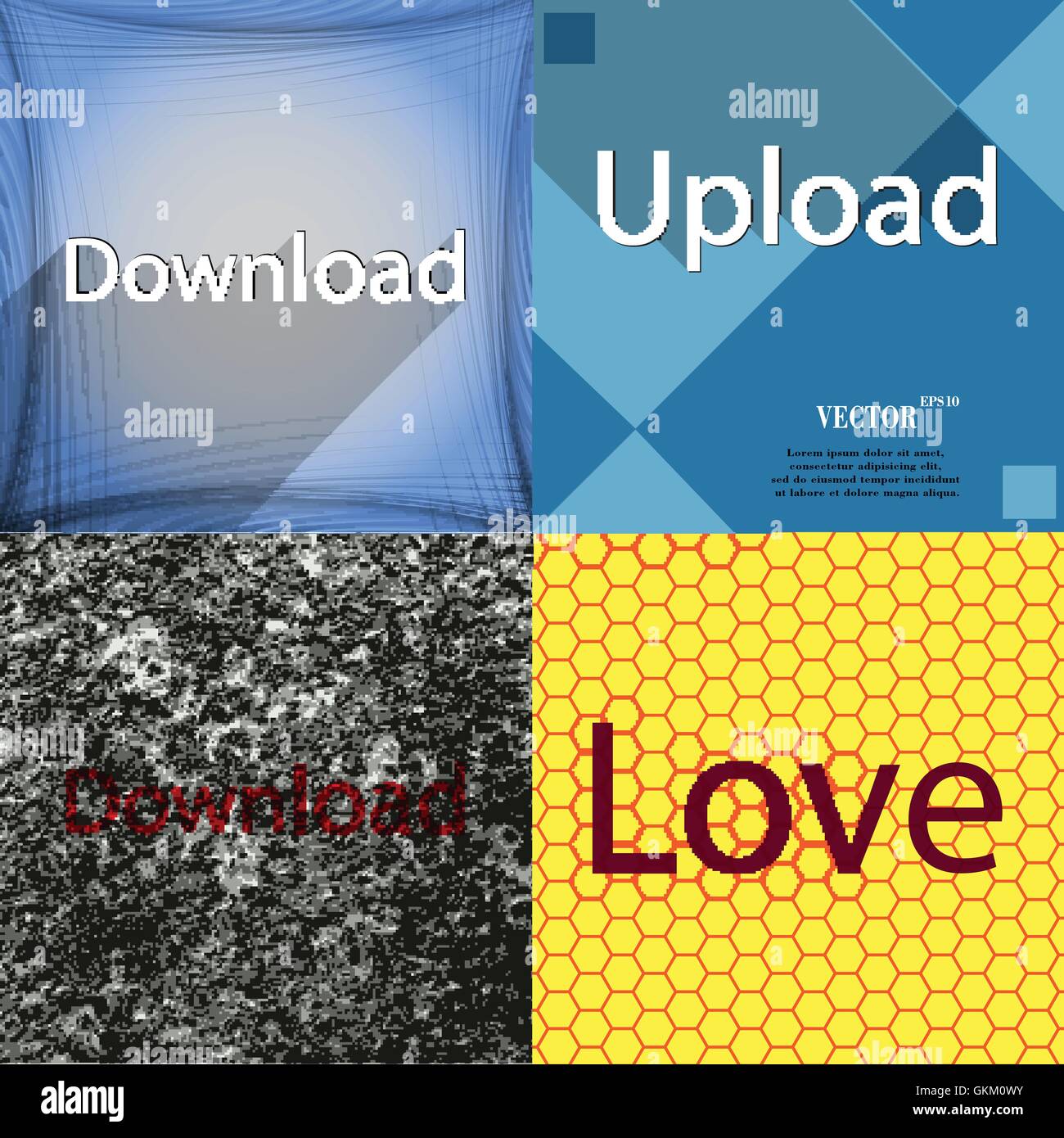 Set of the most popular web design icons on abstract background Stock ...