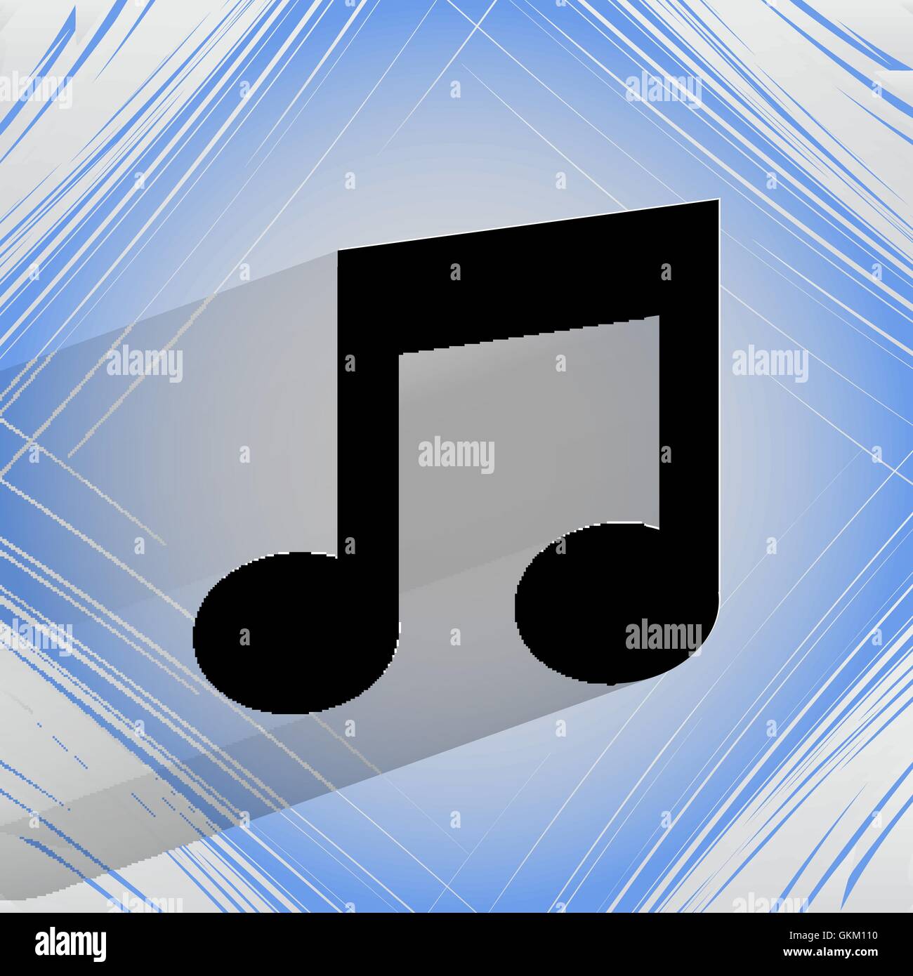 Music note. Flat modern web design on a flat geometric abstract ...