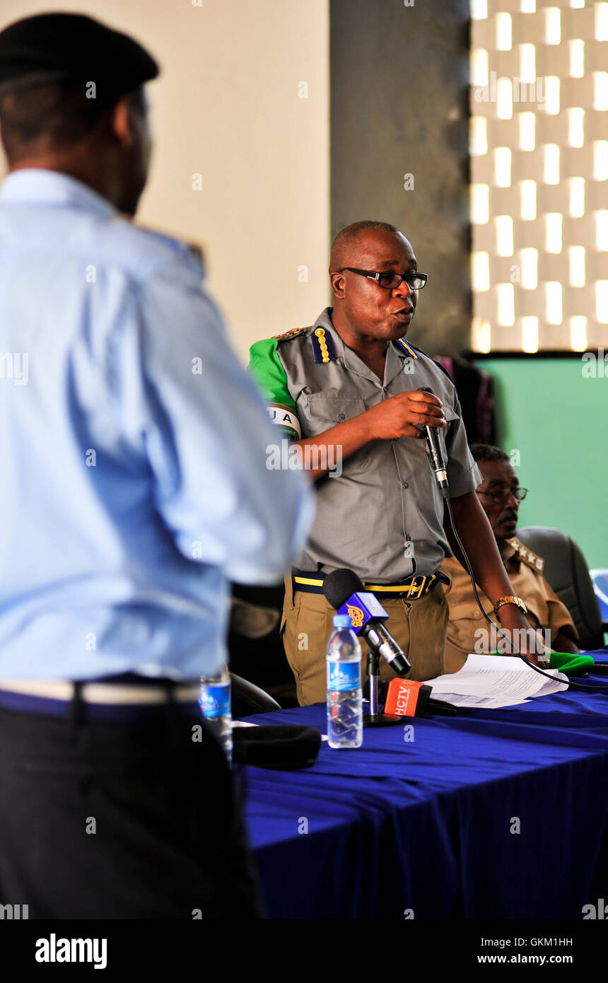 Dr. Charles Makono, AMISOM Police Commissioner, addressed a ceremony ...