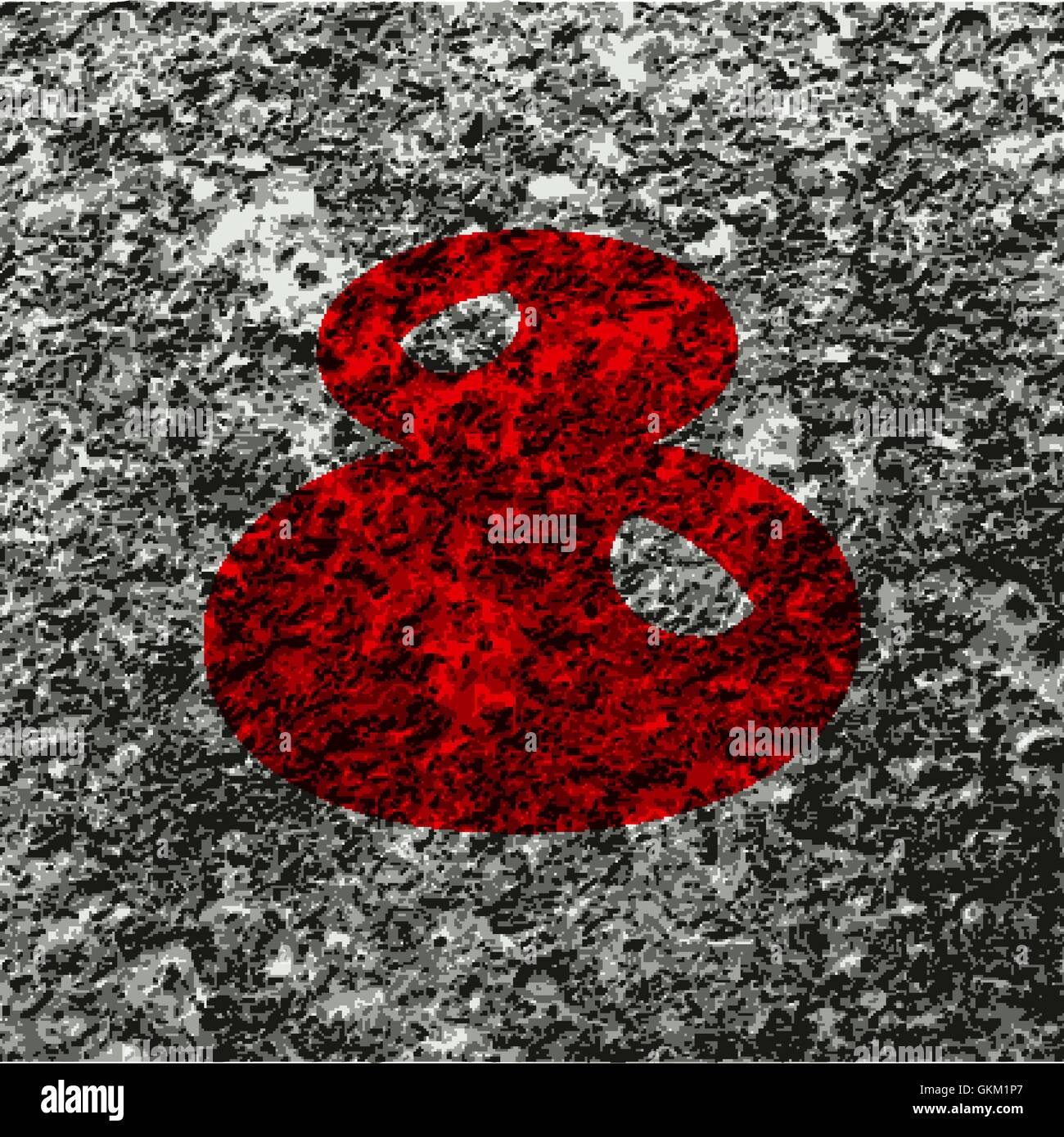 number Eight icon symbol Flat modern web design with long shadow and ...