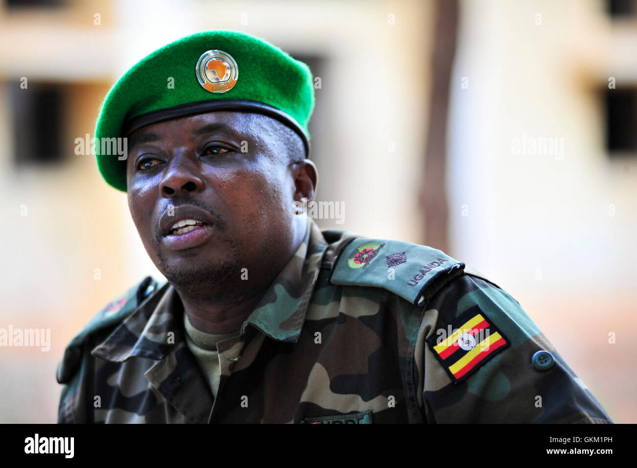 Lt. Col. Silver Muhwezi addressed visiting journalists during a press ...