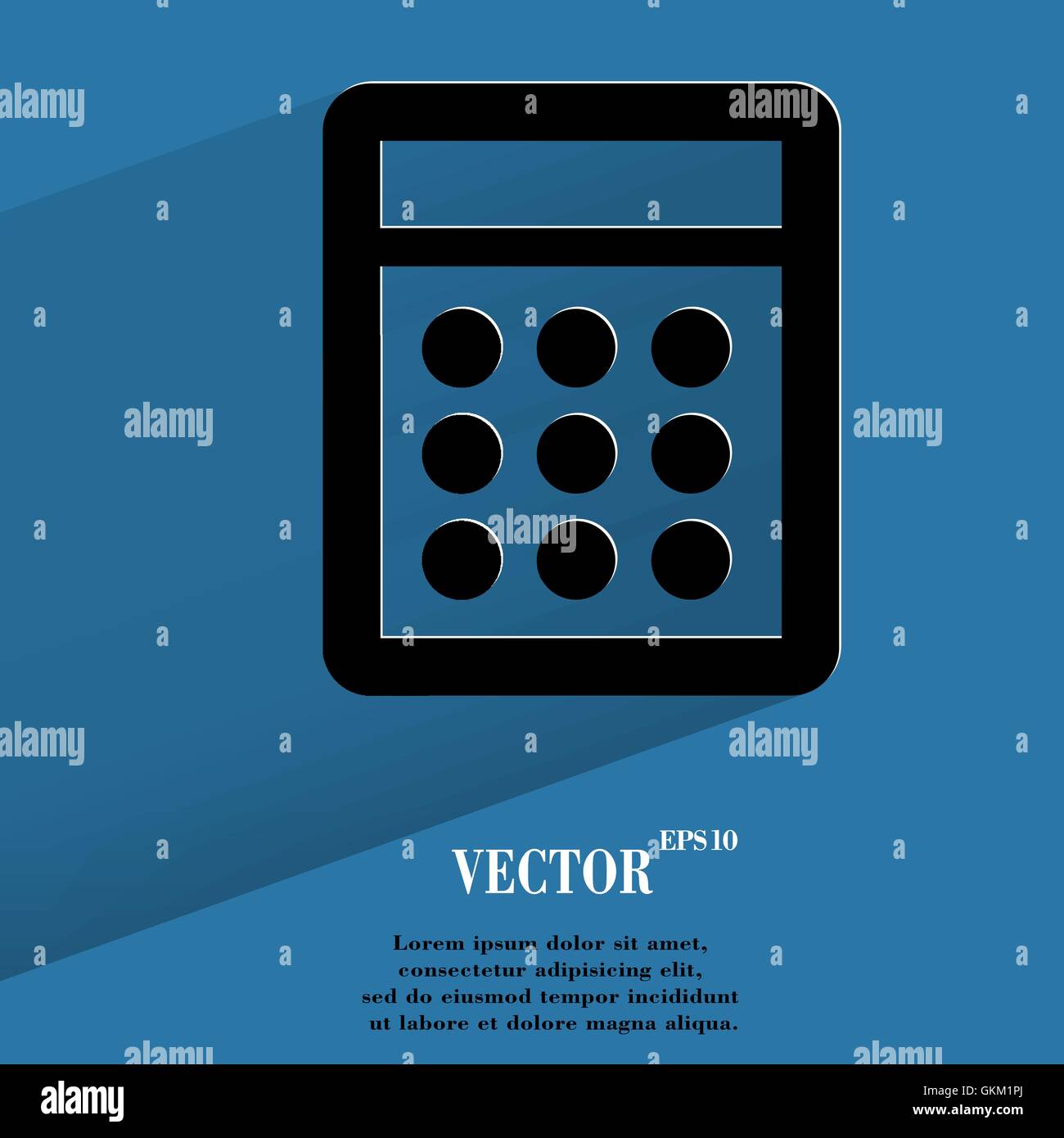 calculator. Flat modern web button with long shadow and space for your ...