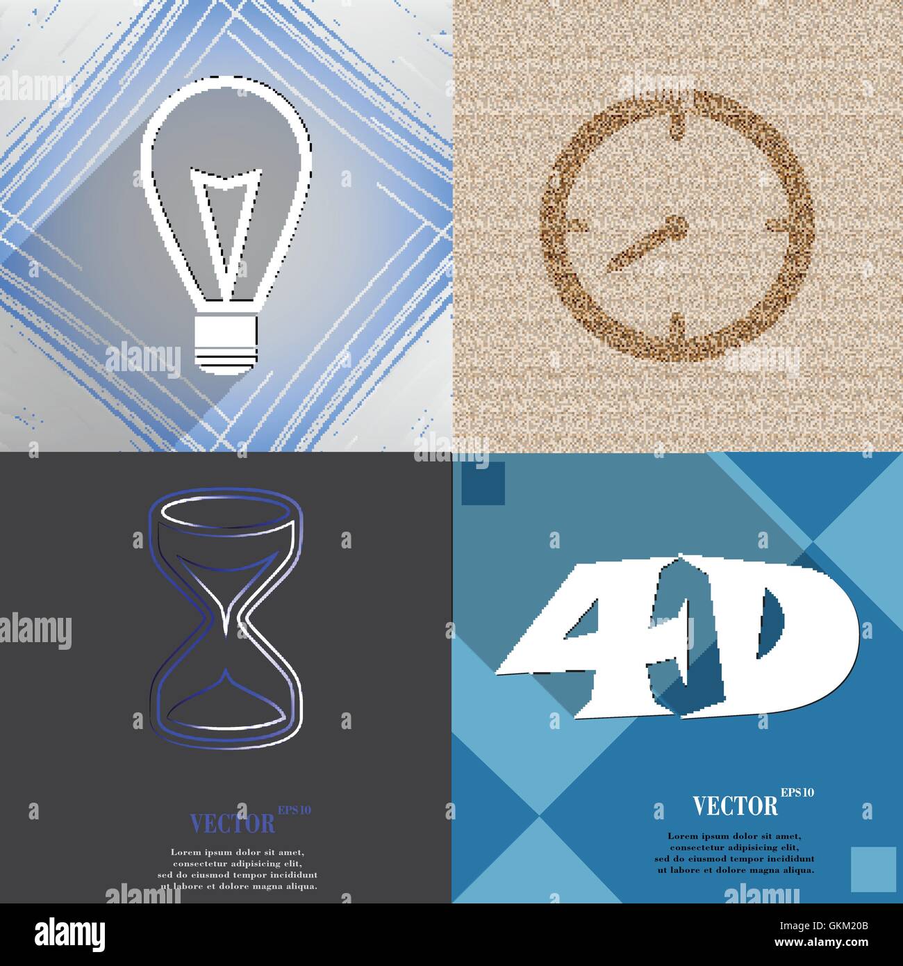 Set of abstract backgrounds with different web icons Stock Vector Image ...