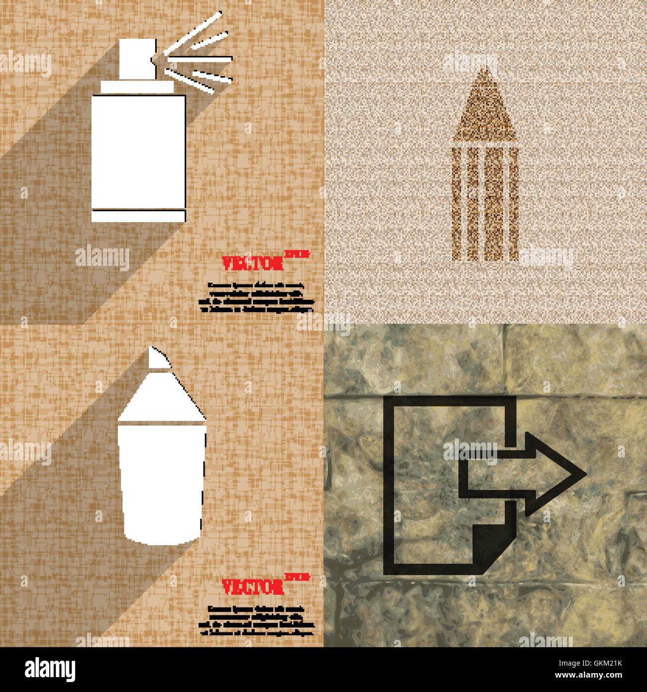 Set of abstract backgrounds with different web icons Stock Vector Image ...