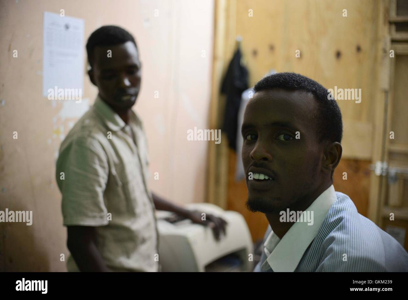 Two of Radio Shabelle's employees take a quick break while at work. AU ...