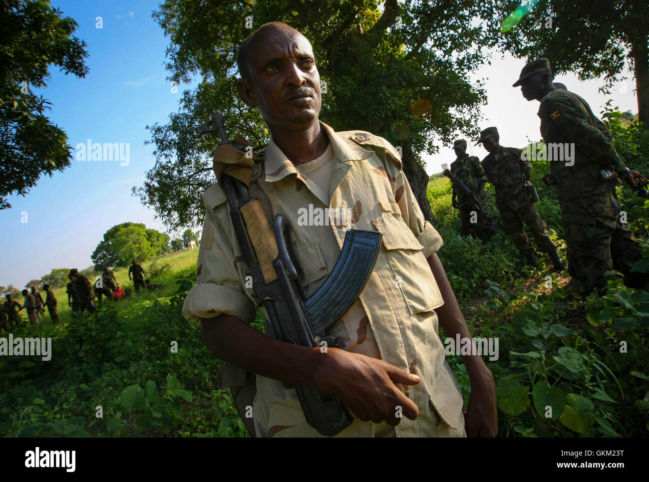 A Somali National Army (SNA) soldier stands in Jawahar, Middle Shabelle ...