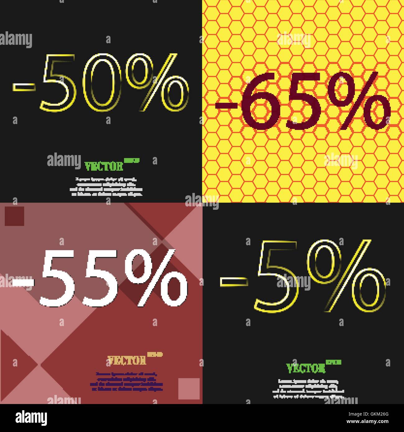 Set of abstract backgrounds and interest discount store. Vector Stock ...