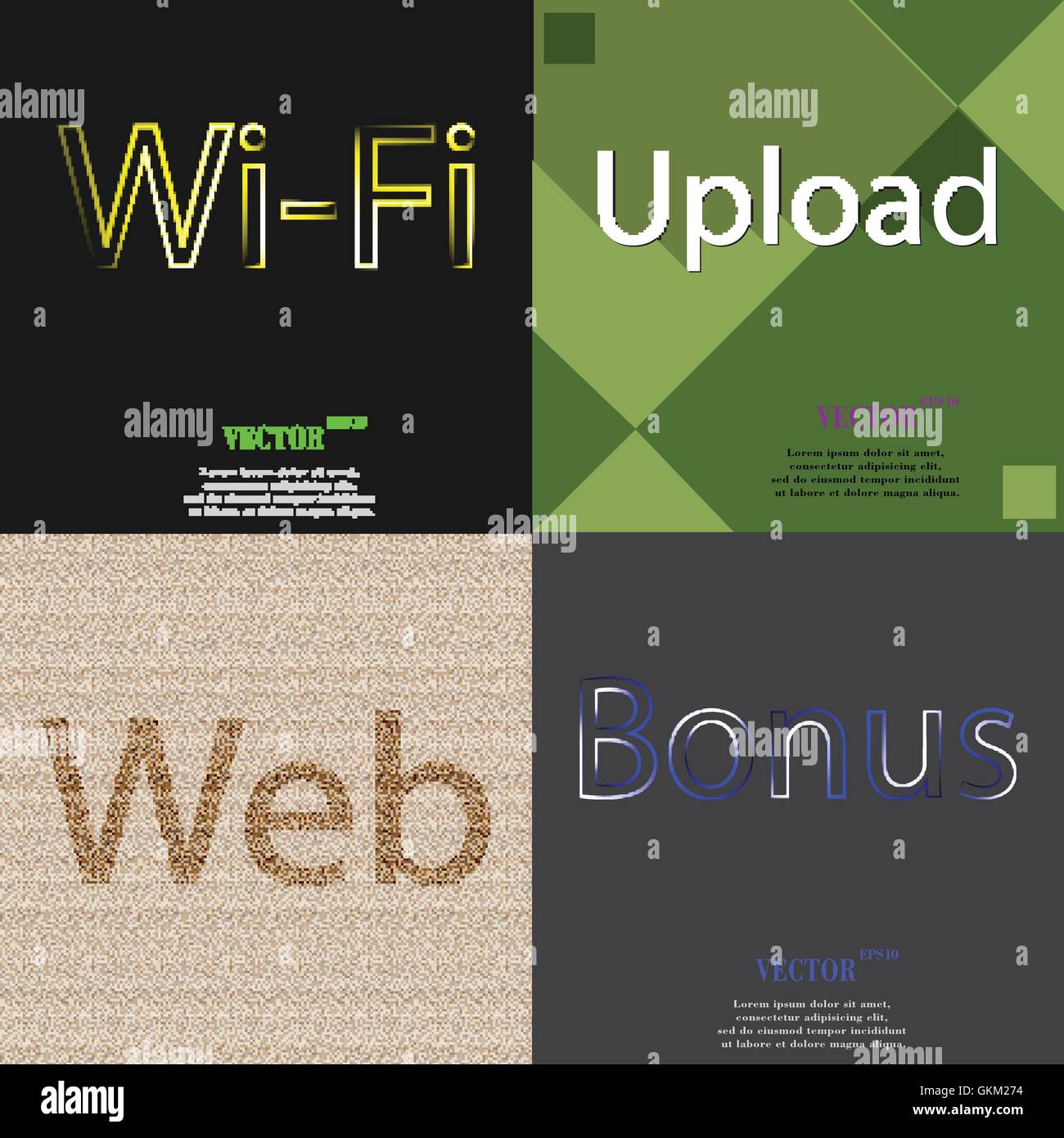 Set of the most popular web design icons on abstract background Stock ...