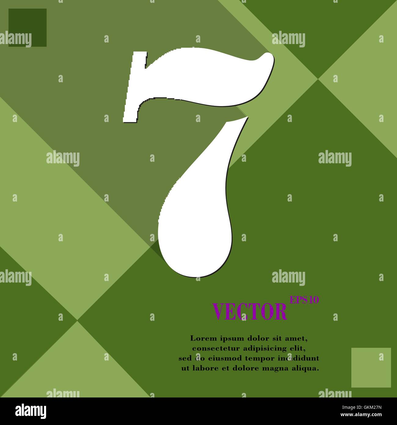 number seven icon symbol Flat modern web design with long shadow and ...