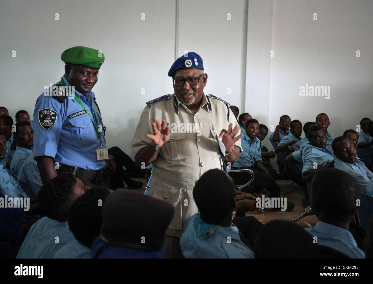 Somali Police Force (SPF) Commissioner Sharif Shekhuna Maye speaks with ...