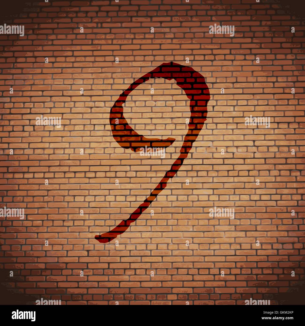 number Nine icon symbol Flat modern web design with long shadow and ...